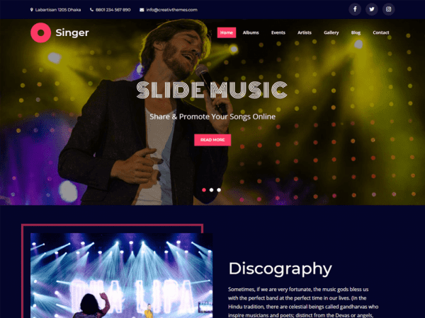 Top 10 WordPress Music Theme - JustFreeWPThemes