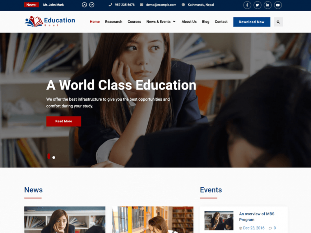 Top 10 WordPress Education Theme - JustFreeWPThemes