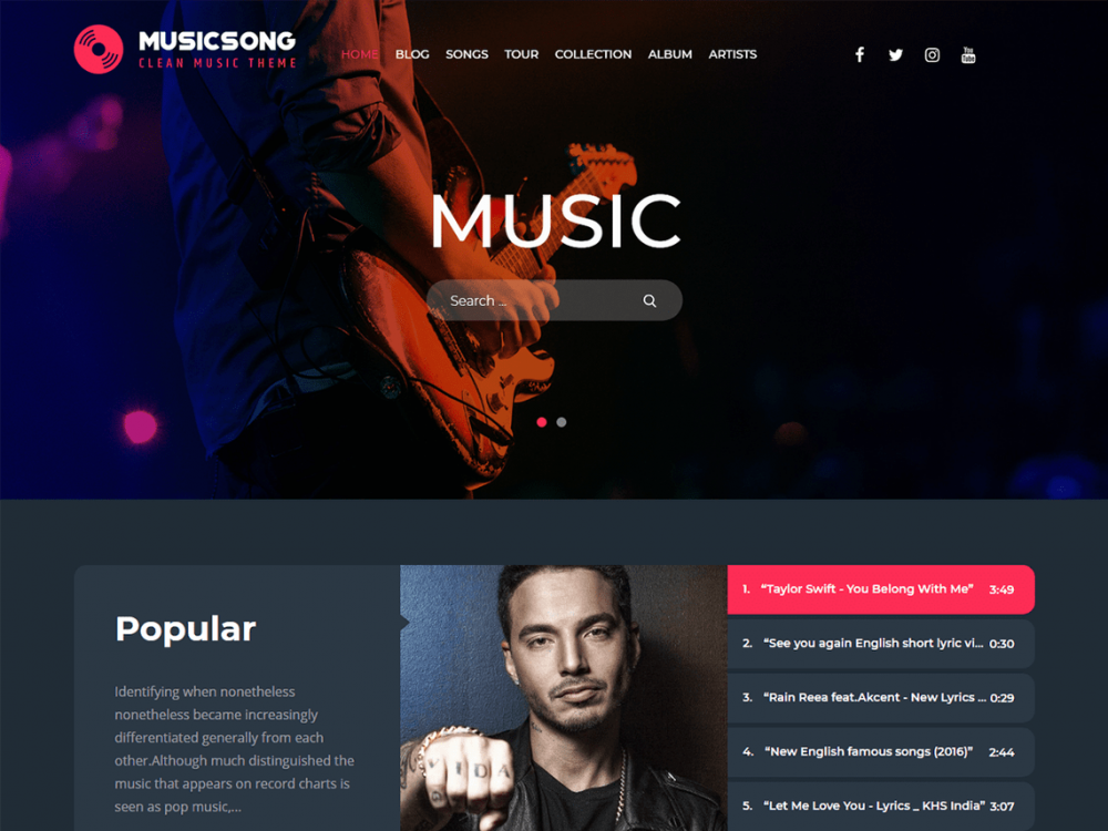 Top 10 WordPress Music Theme - JustFreeWPThemes