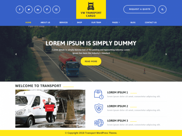 Top 10 WordPress Transportation Theme - JustFreeWPThemes