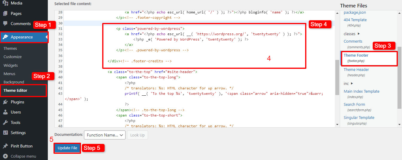 How To Easily Change Footer Copyright Text In WordPress JustFreeWPThemes