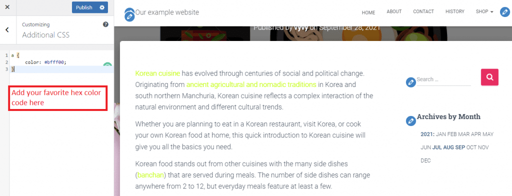 How to Change the Link Color in WordPress (3 easy ways) - JustFreeWPThemes