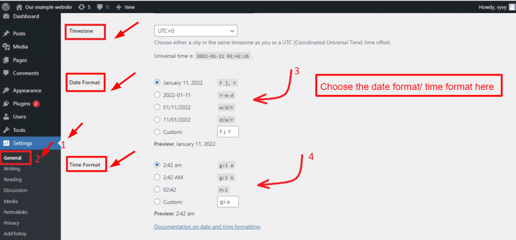 Simple Instruction of How to Change Date and Time Format in WordPress ...