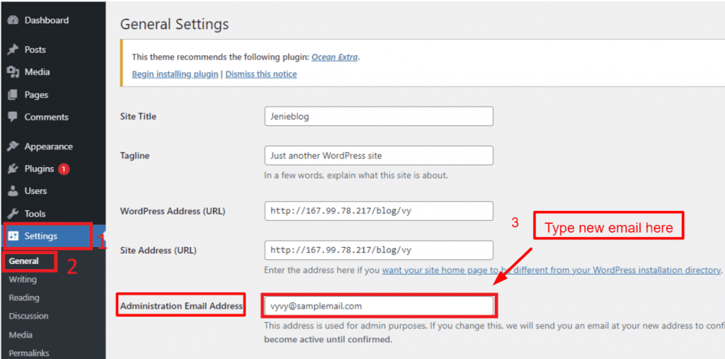 Simple Guide of How to Change Admin Email in WordPress? - JustFreeWPThemes